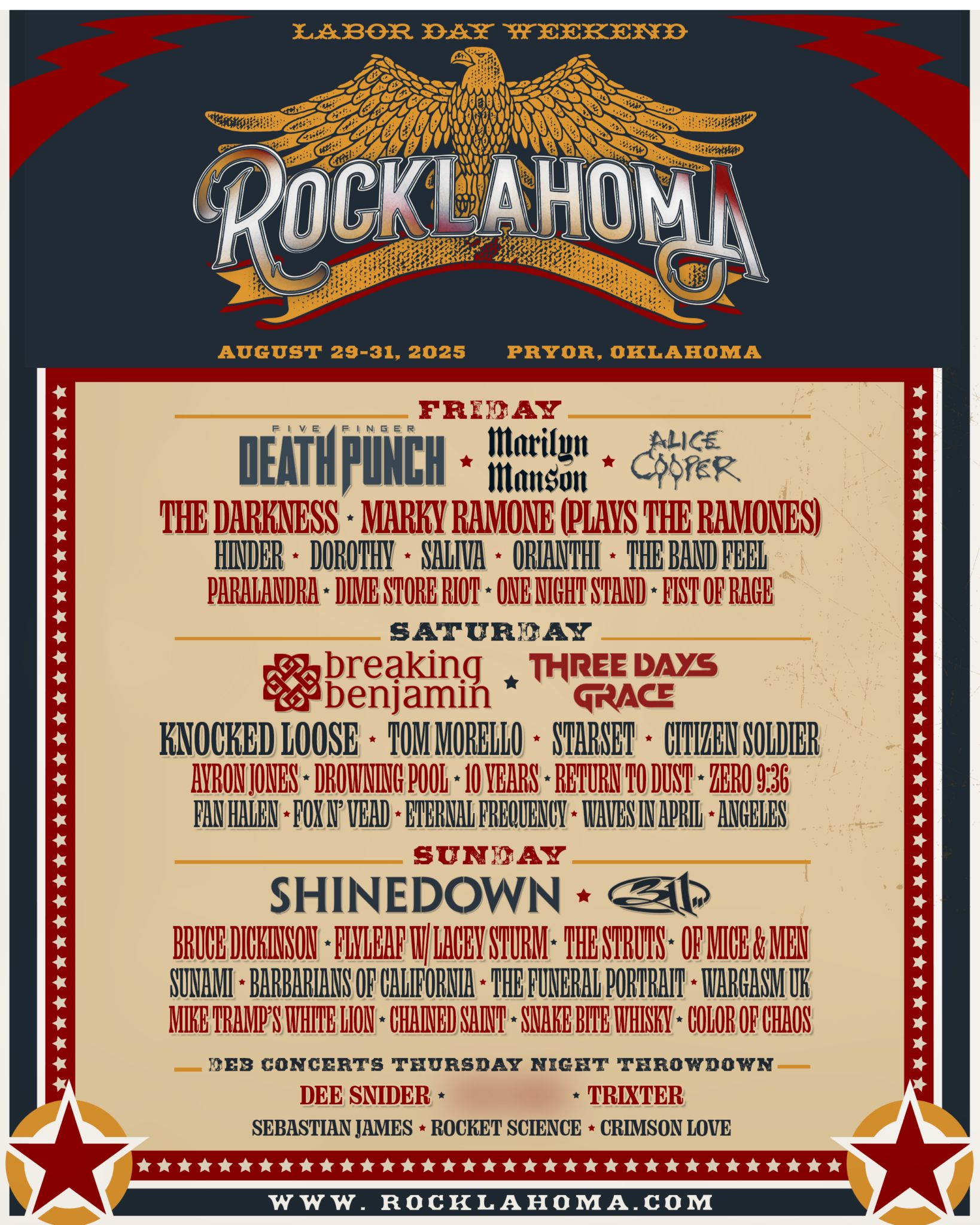 Rocklahoma 2025 Topped By Five Finger Death Punch, Marilyn Manson ...