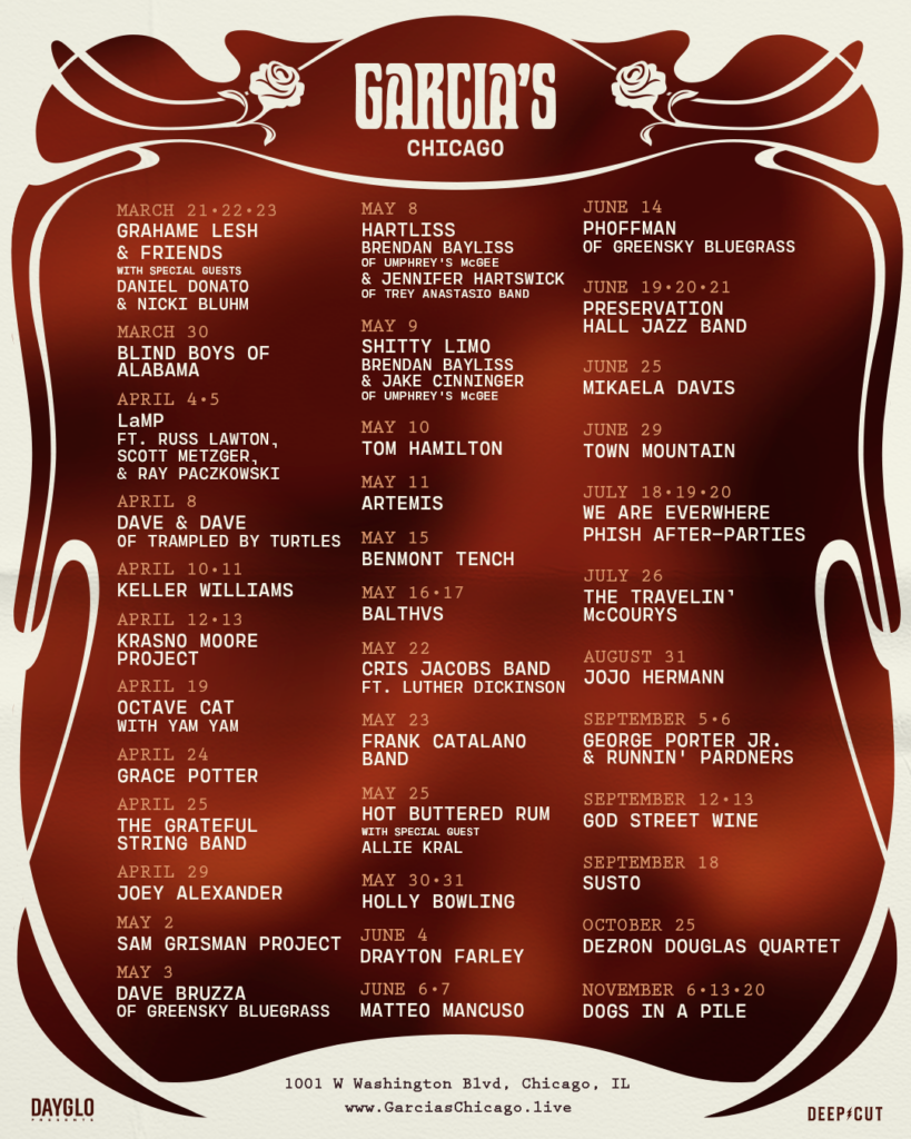 Jerry Garcia Inspires Garcia’s Chicago A 300-Cap. Jam To Jazz Venue Set ...