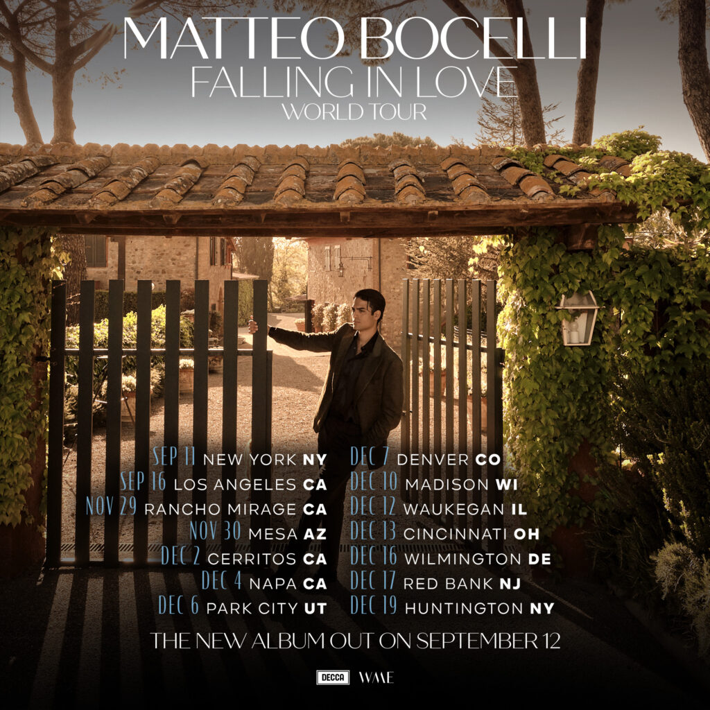 Matteo Bocelli Announces U.S. 'Falling In Love Tour' - Pollstar News