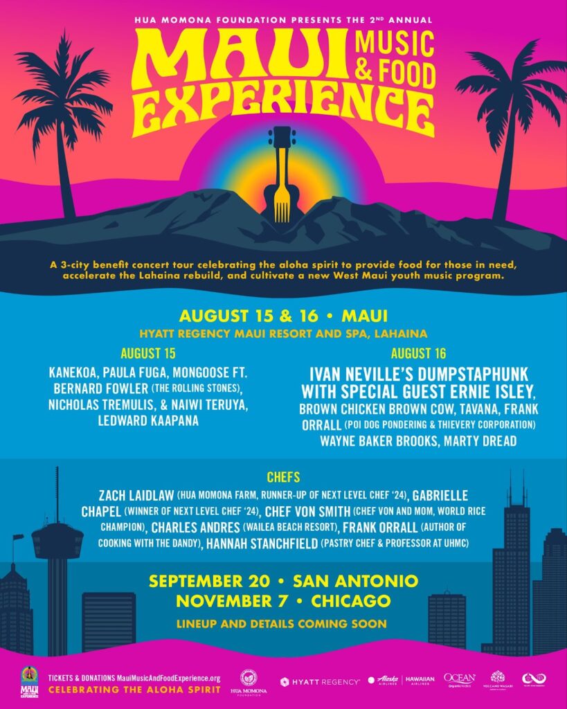 Maui Music & Food Experience Returns With Bernard Fowler & Ernie Isley ...