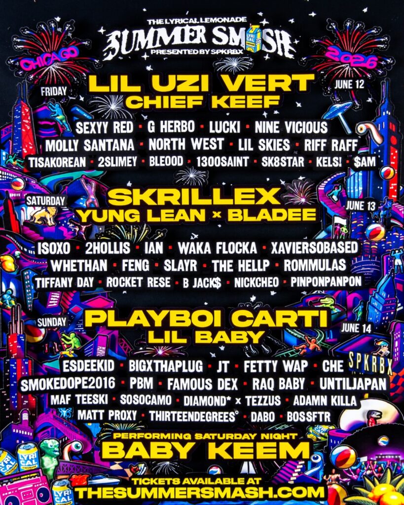 Lil Uzi Vert, Skrillex, Playboi Carti Headlining 2026 Summer Smash Near ...