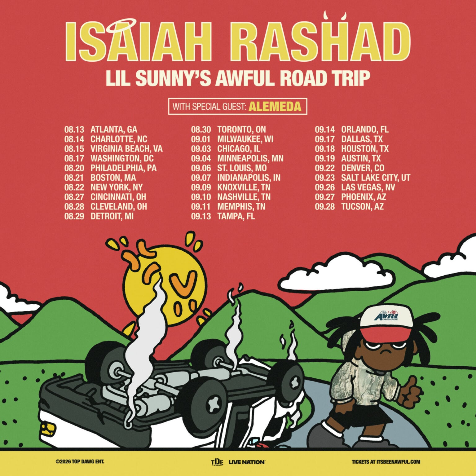 Isaiah Rashad Maps Out 'Lil Sunny's Awful Road Trip' Tour - Pollstar News